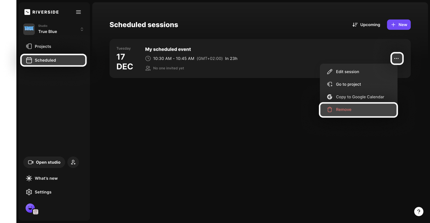 Schedule a studio session – Riverside.fm Help Center