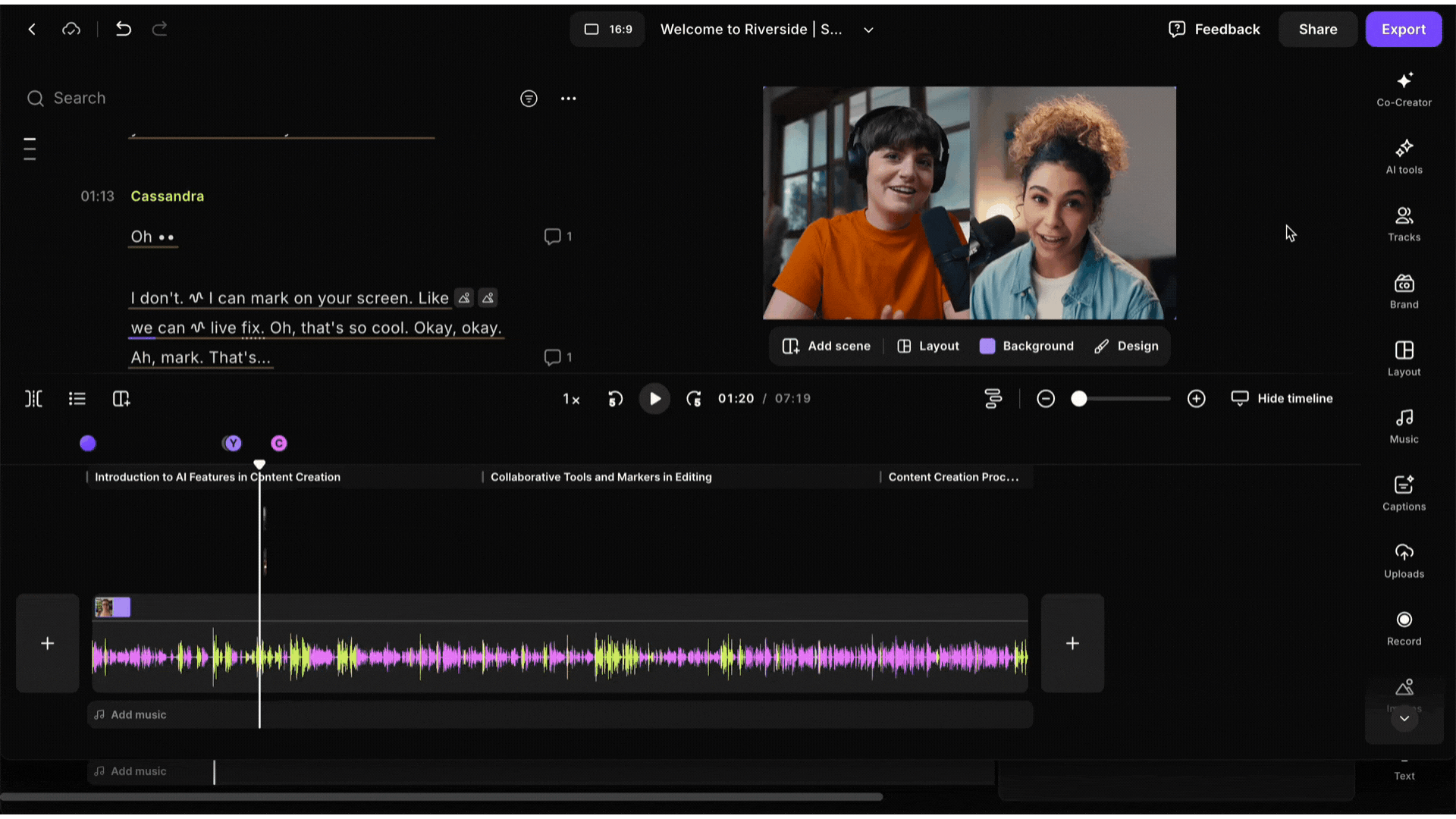 Apply Magic Audio to individual tracks in the editor – Riverside Help ...